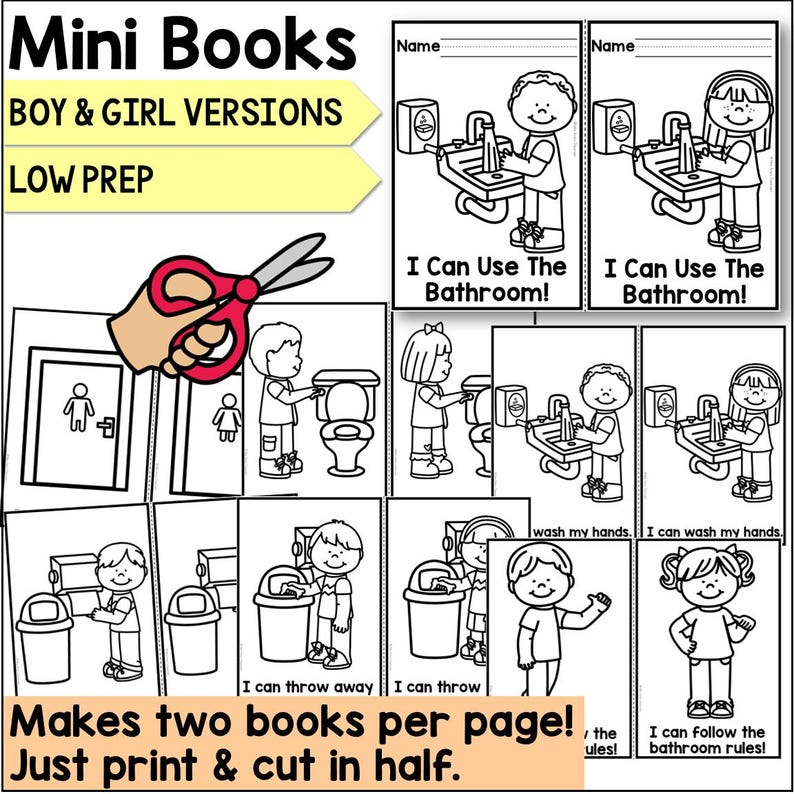 Preschool Bathroom Rules Posters, Pocket Chart, Labels & Mini Books ...