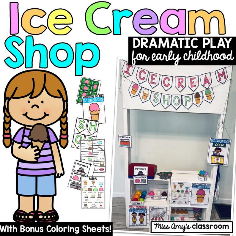 Ice Cream Shop Dramatic Play Printables: Summer Pretend Play (PDF) - Etsy