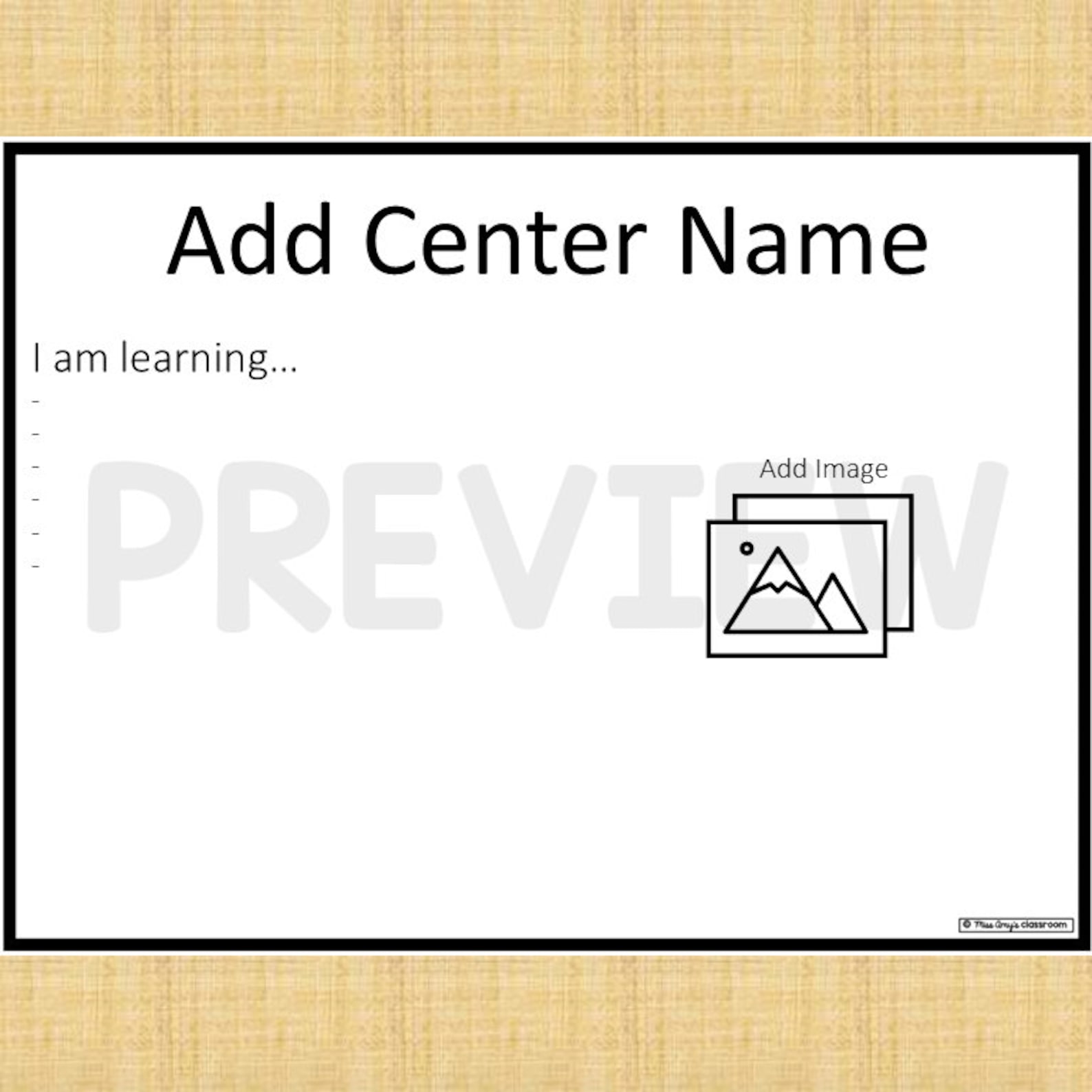 Editable Center Signs With Learning Objectives and Images | Preschool ...