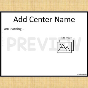 Editable Center Signs With Learning Objectives and Images | Preschool ...