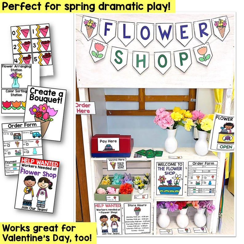 Spring Dramatic Play Centers Bundle - Flower Shop & Egg Stand / Farm ...