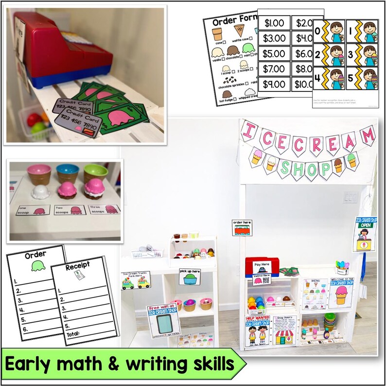 Ice Cream Shop Dramatic Play Printable – Summer Preschool Activity (PDF ...