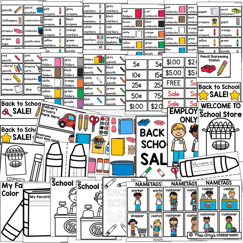 School Store Dramatic Play Printables- Back to School Pretend Play ...