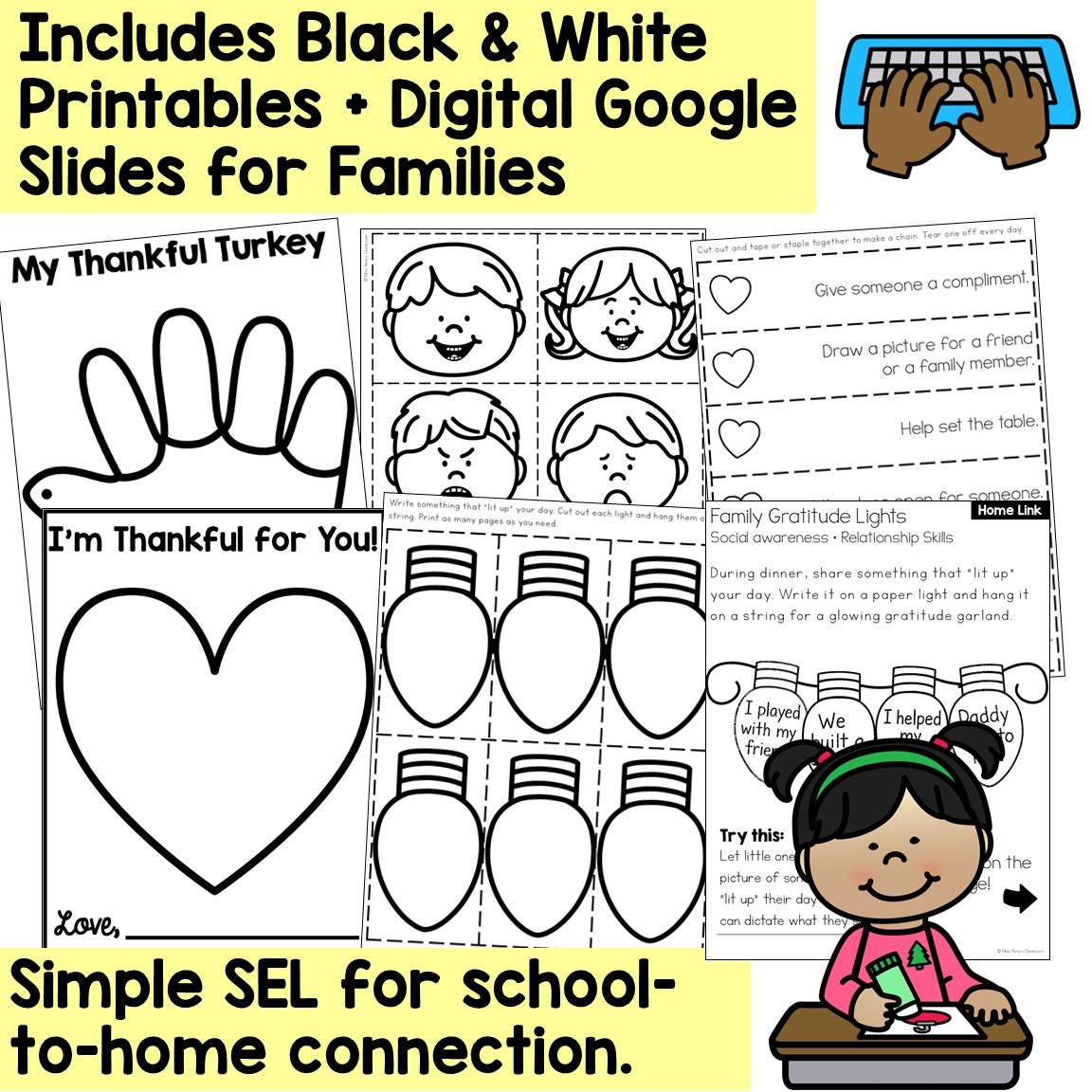 November & December SEL Bundle - Preschool Kindness and Gratitude ...