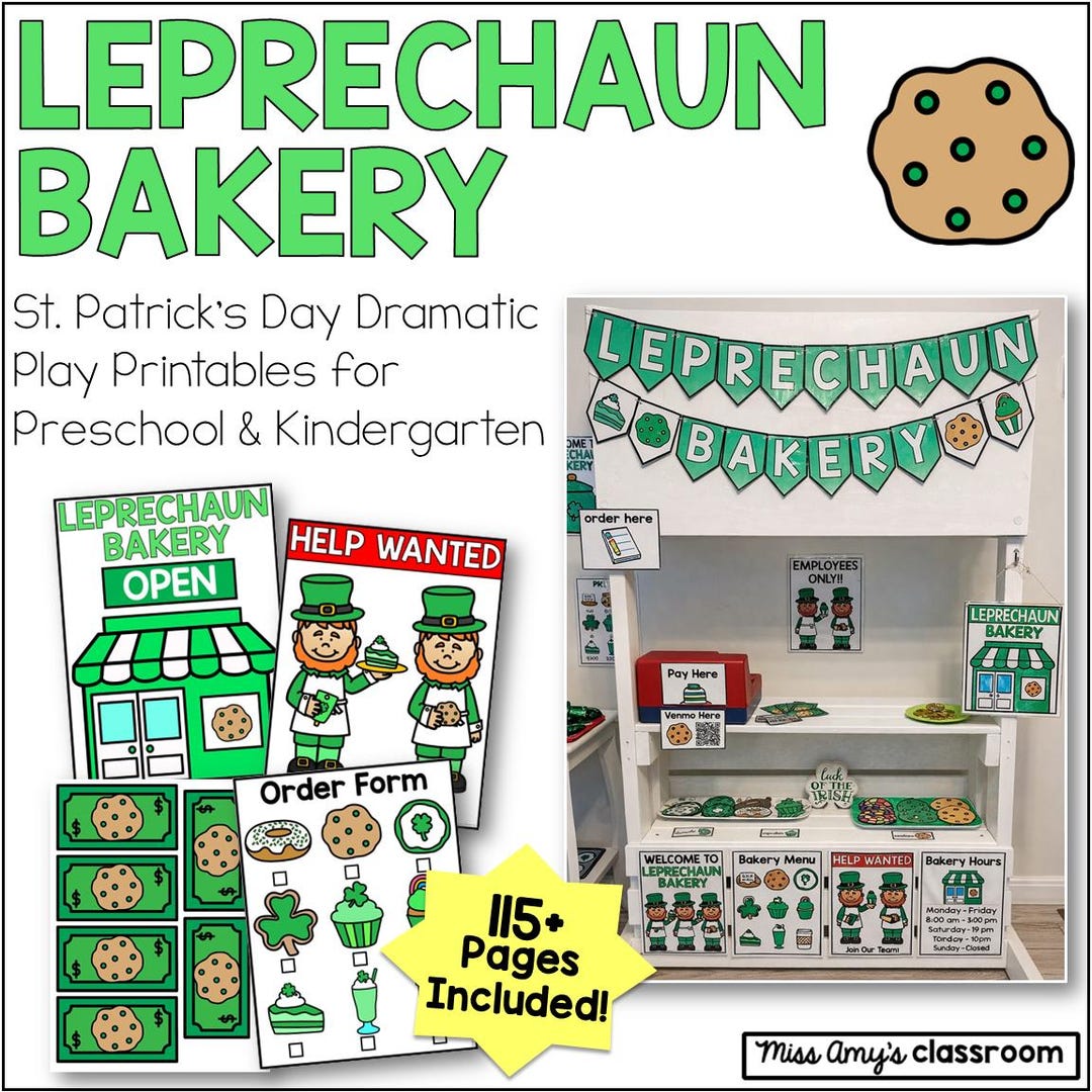 Leprechaun Bakery - St. Patrick's Day Dramatic Play Center Printables ...