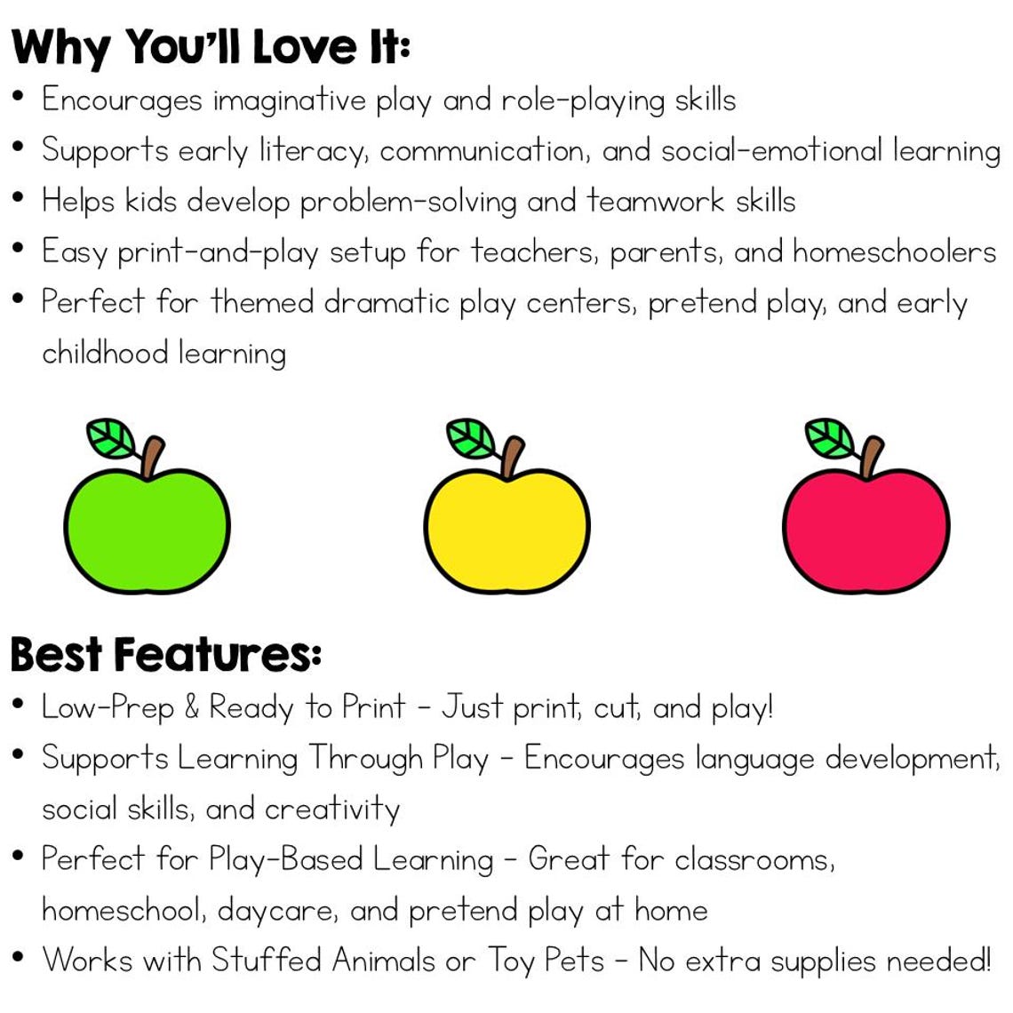 Apple Stand Dramatic Play Printables: Fall Preschool Activity (PDF ...