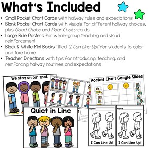 Preschool Line up Rules Poster Set: Classroom Management Printables ...
