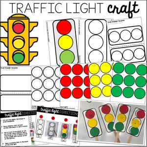 Traffic Light Craft: Transportation Activity Set for Preschool ...