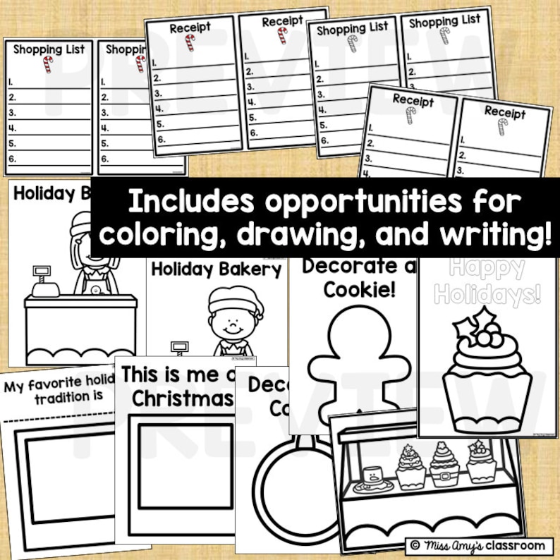 Christmas Dramatic Play Printables - Holiday Bakery - Preschool Winter ...