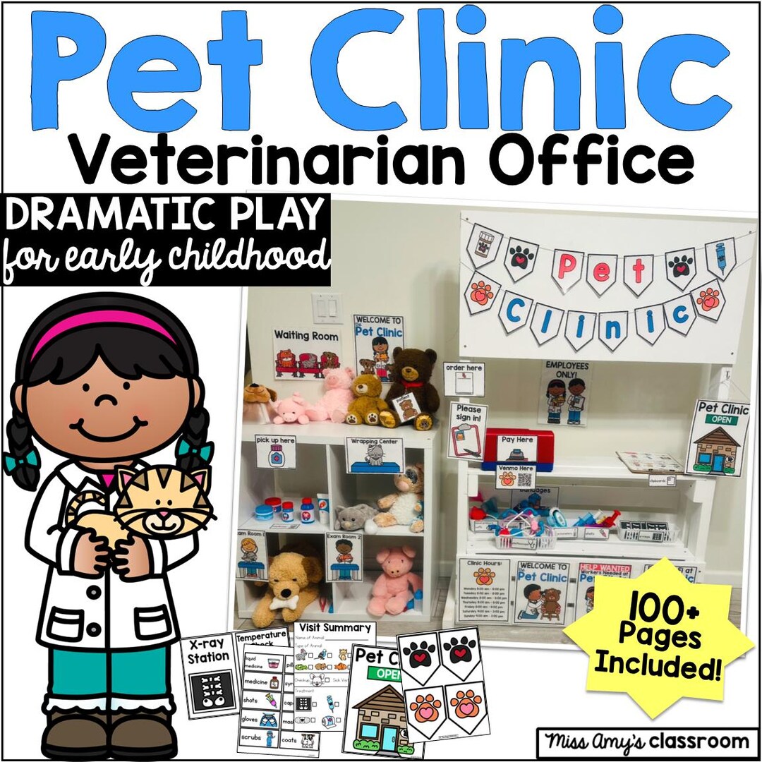 Dramatic Play Vet Printables - Pretend Play Pet Clinic for Preschool ...