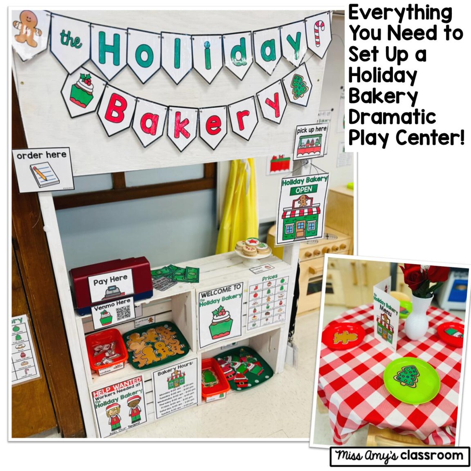 Christmas Bakery Dramatic Play Printables: Holiday Pretend Play Center ...