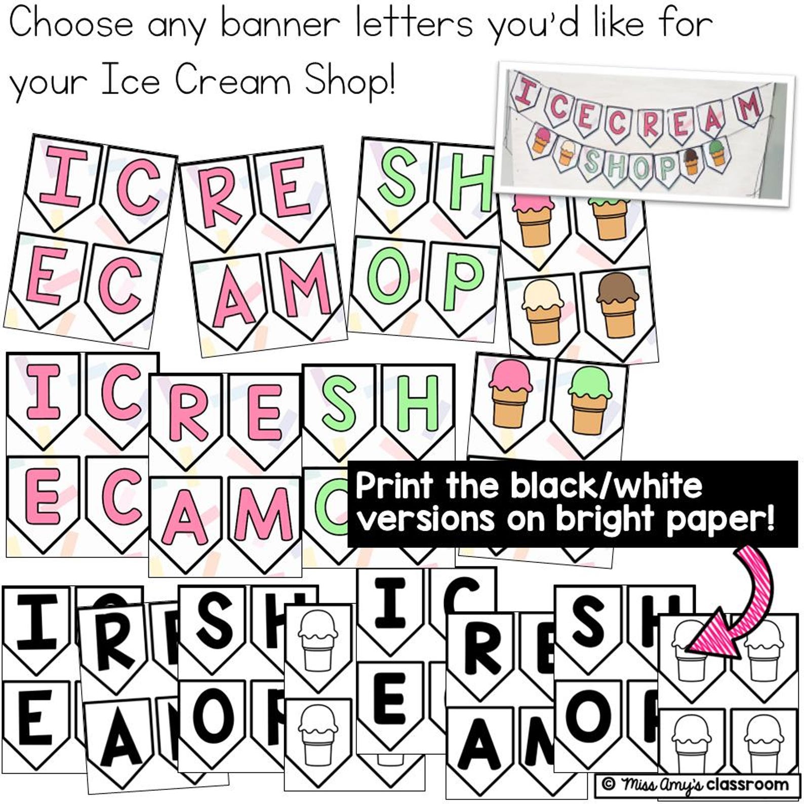 Ice Cream Shop Dramatic Play Printables: Summer Pretend Play (PDF) - Etsy