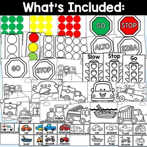 Traffic Light Craft: Transportation Activity Set for Preschool ...