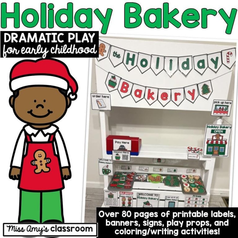 Christmas Dramatic Play Printables - Holiday Bakery - Preschool Winter ...