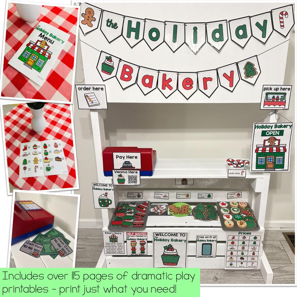 Christmas Bakery Dramatic Play Printables: Holiday Pretend Play Center ...