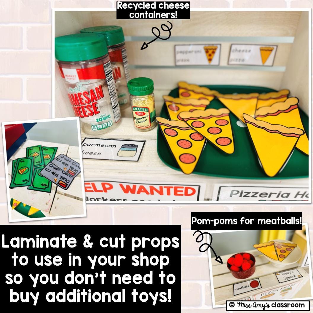 Preschool Pizza Dramatic Play: Printable Signs, Menus & Props for ...