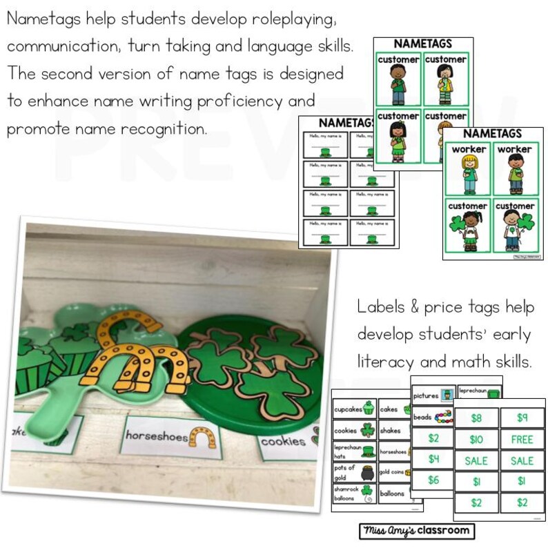 St. Patrick's Day Dramatic Play: St. Paddy's Day / St. Patty's Day Shop ...