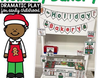 Christmas Bakery Pretend Play Set: Holiday Dramatic Play Printables ...
