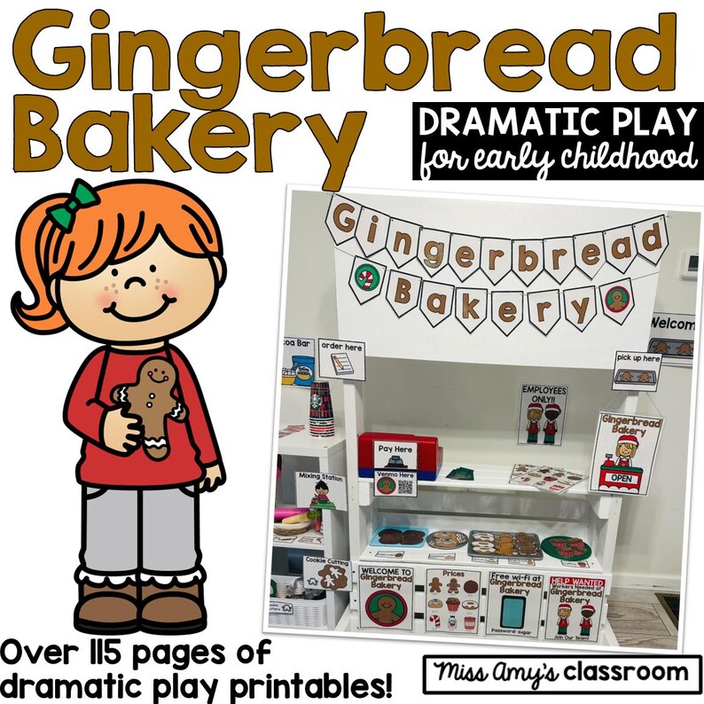 Gingerbread Bakery Dramatic Play Center - Christmas Pretend Play ...