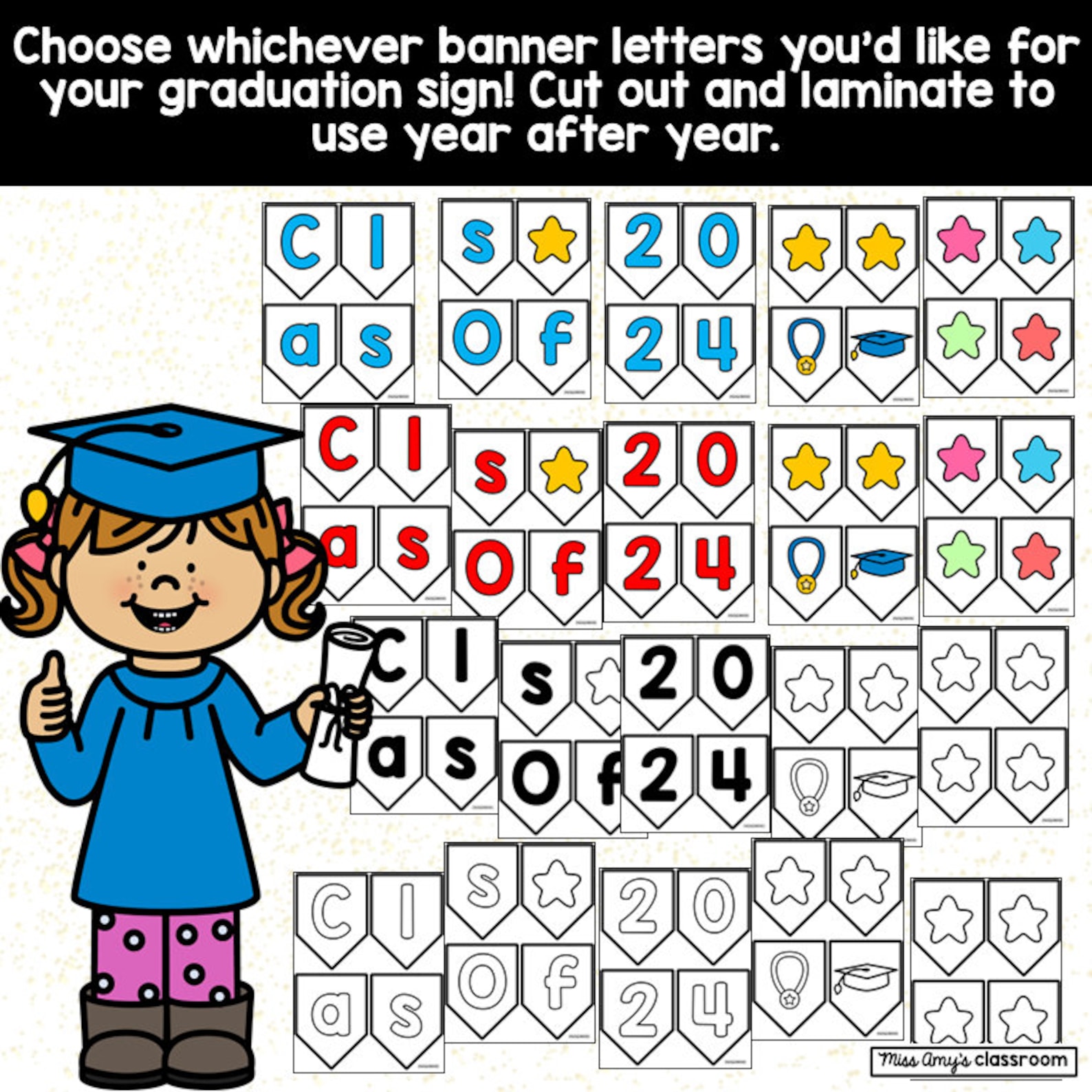 Class of 2024 Printable Graduation Banner DIY Graduation Printable ...