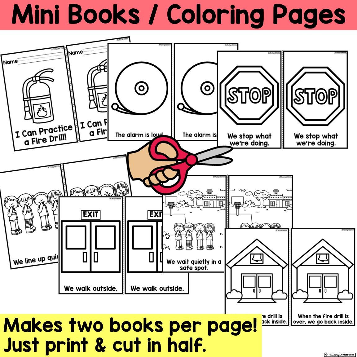 Fire Drill Routine Visuals & Activities - Preschool, Kindergarten Fire ...