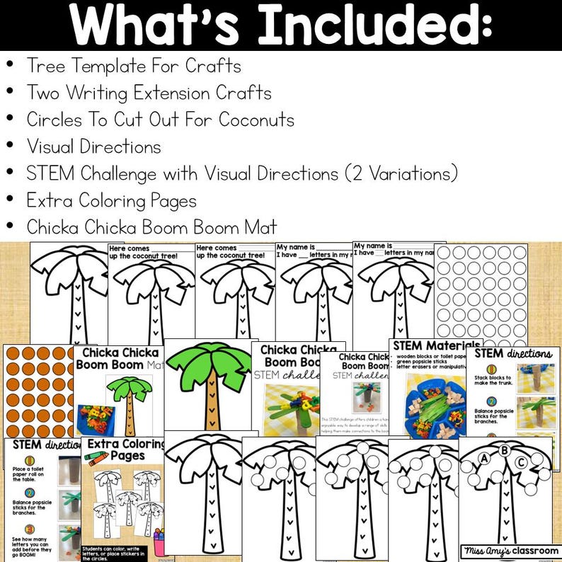 Chicka Chicka Boom Boom Craft | STEM & Alphabet Printables - Etsy