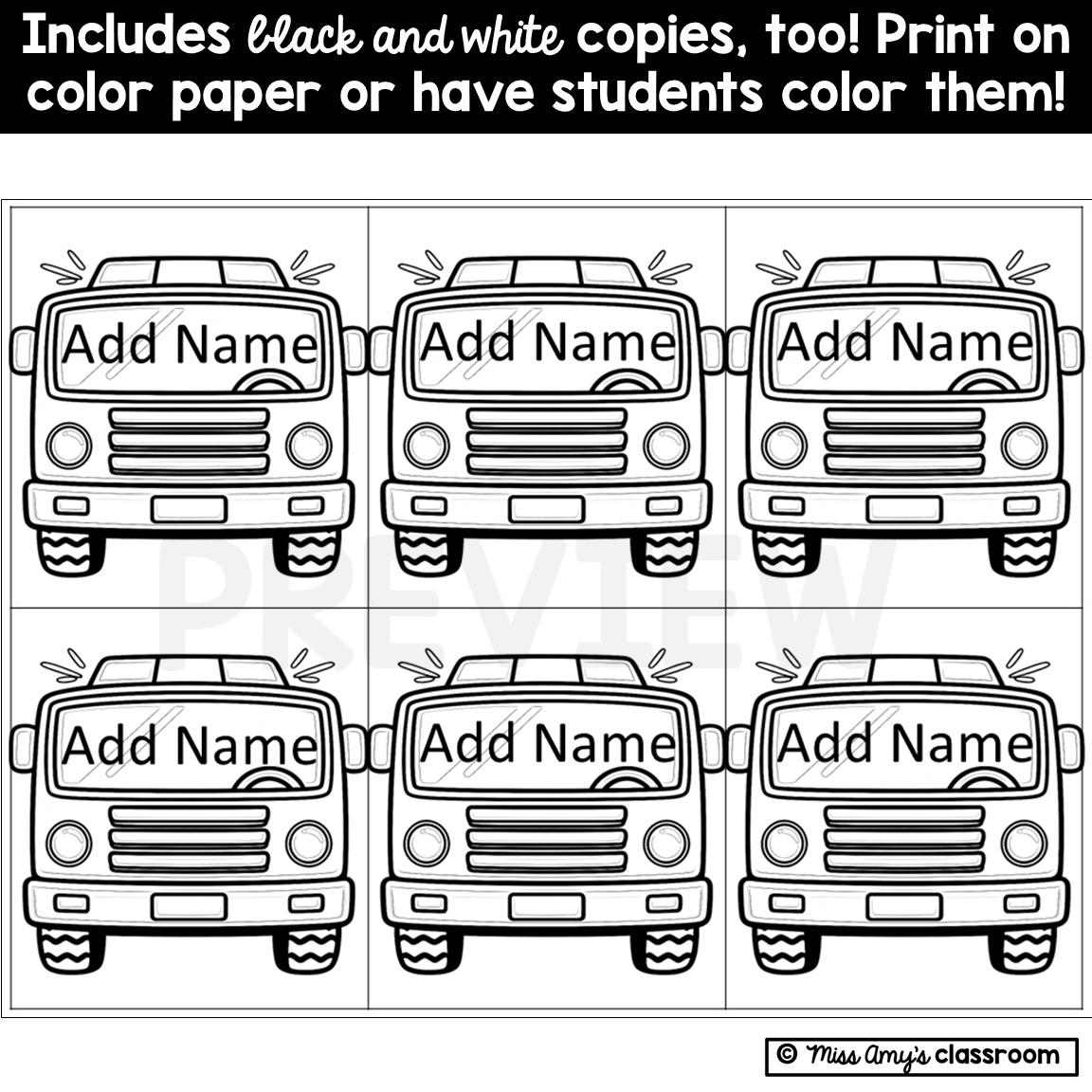 Editable Firefighter Name Tags - Fire Safety Week Printable Badges ...