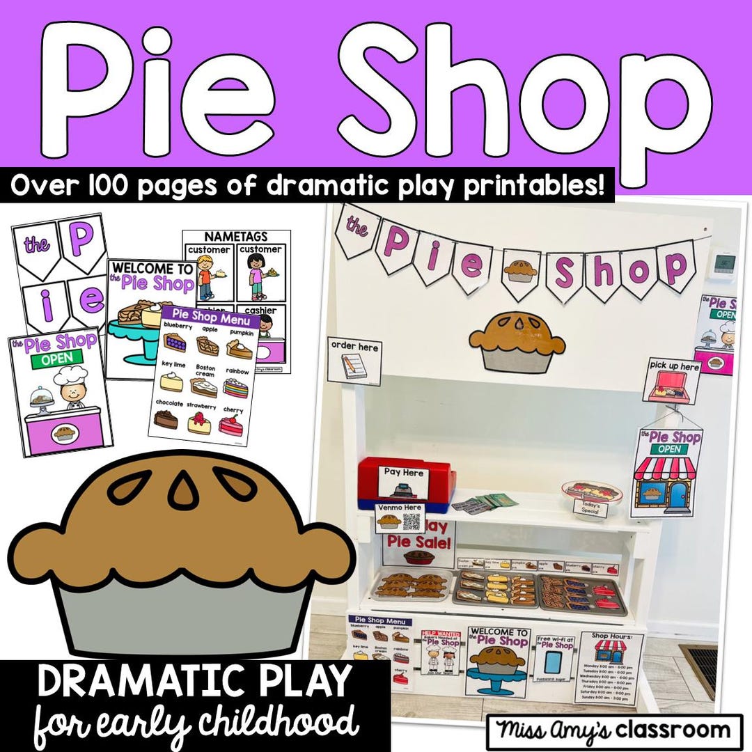 Dramatic Play Bakery Printables - Thanksgiving Pie Shop Pretend Play ...