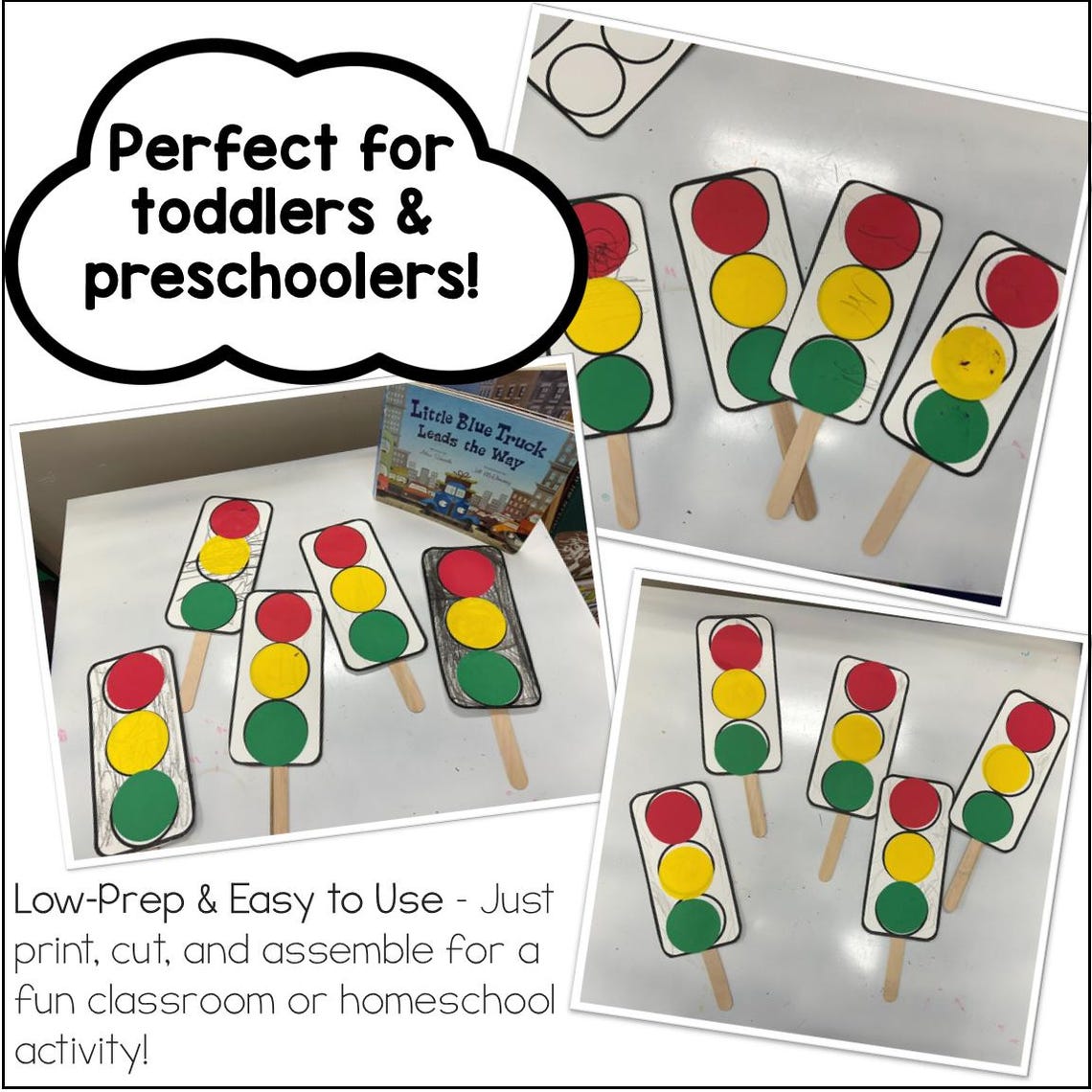 Traffic Light Craft: Transportation Activity Set for Preschool ...