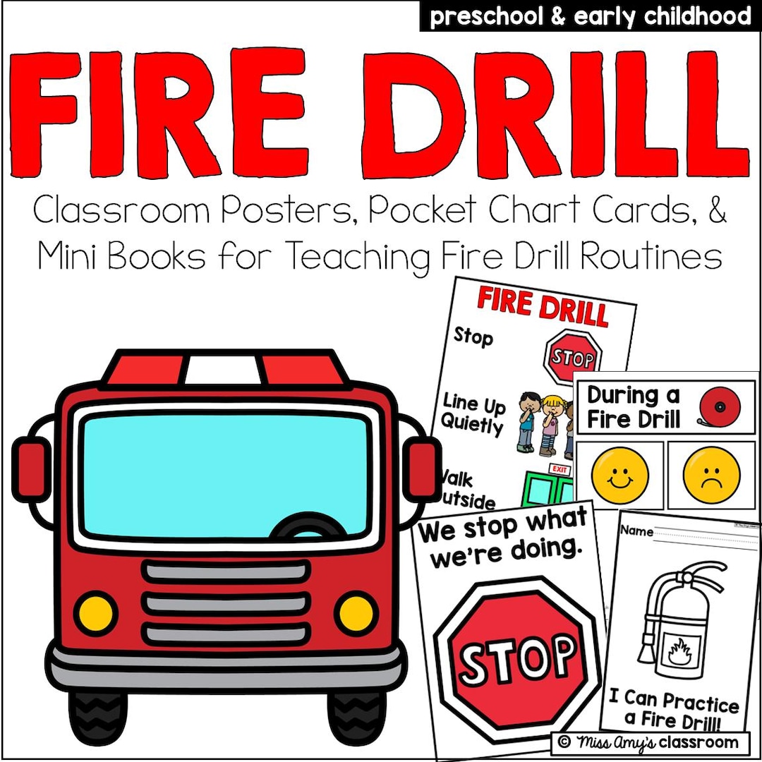 Fire Drill Routine Visuals & Activities - Preschool, Kindergarten Fire ...