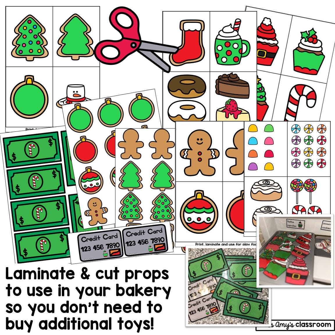 Christmas Bakery Dramatic Play Printables: Holiday Pretend Play Center ...