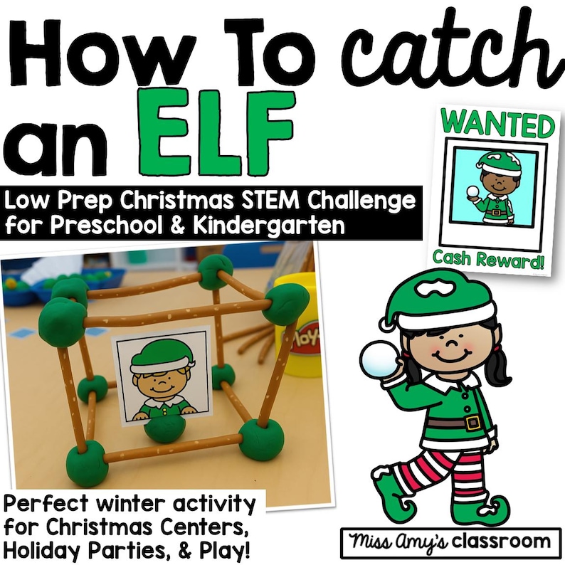How to Catch an Elf STEM Activity - Preschool & Kindergarten Christmas ...