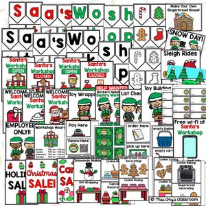 Santa's Workshop Dramatic Play Printables for Preschoolers- Christmas ...