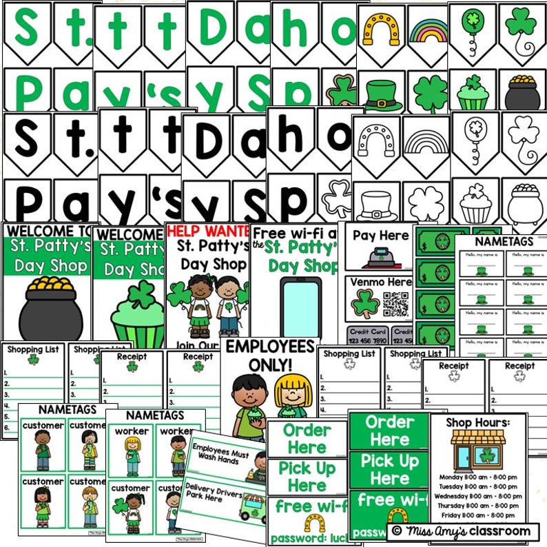 February & March Dramatic Play Printables: Sweet Treats Bakery + St ...