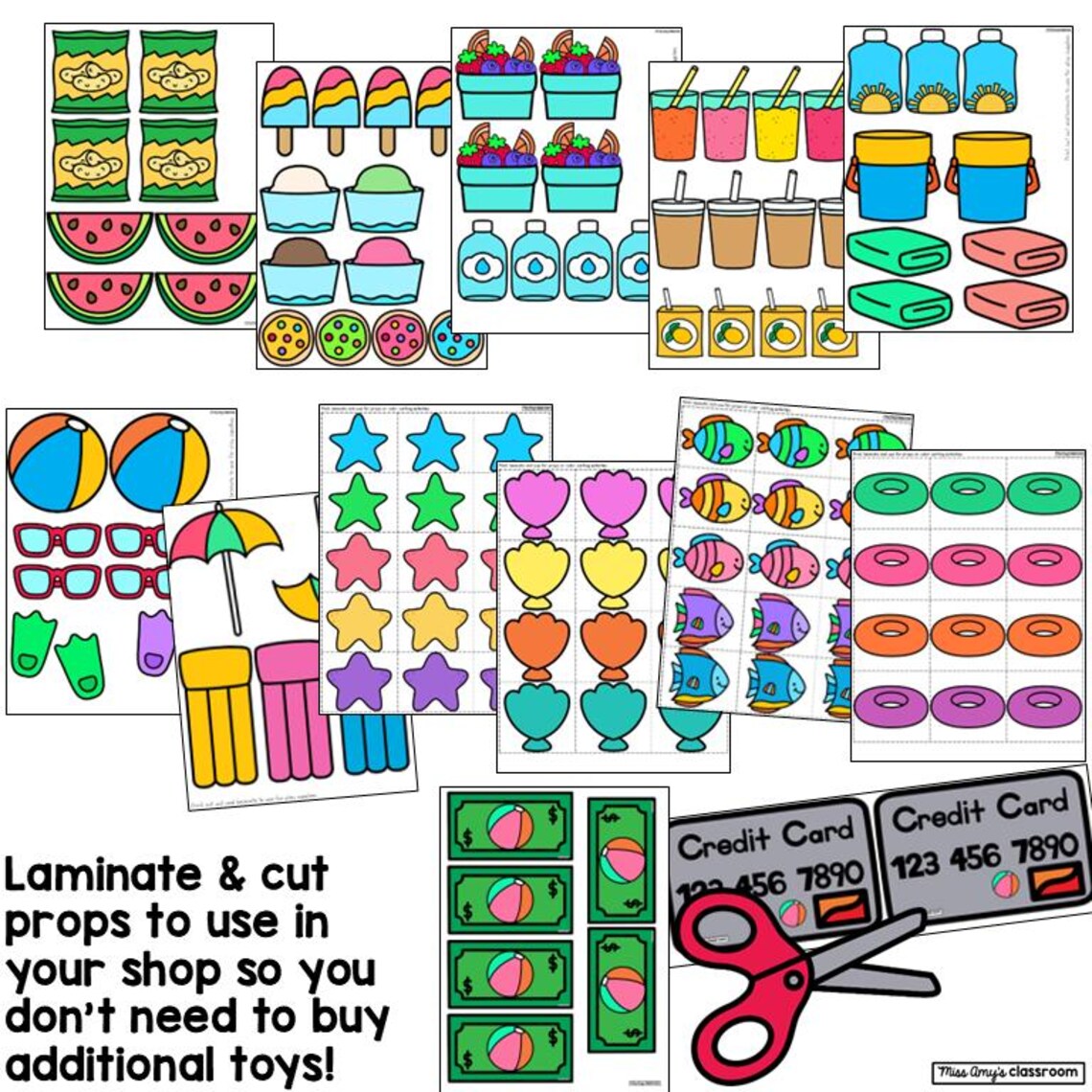 Pool Party Pretend Play Printables: Summer Dramatic Play Kit (120 ...