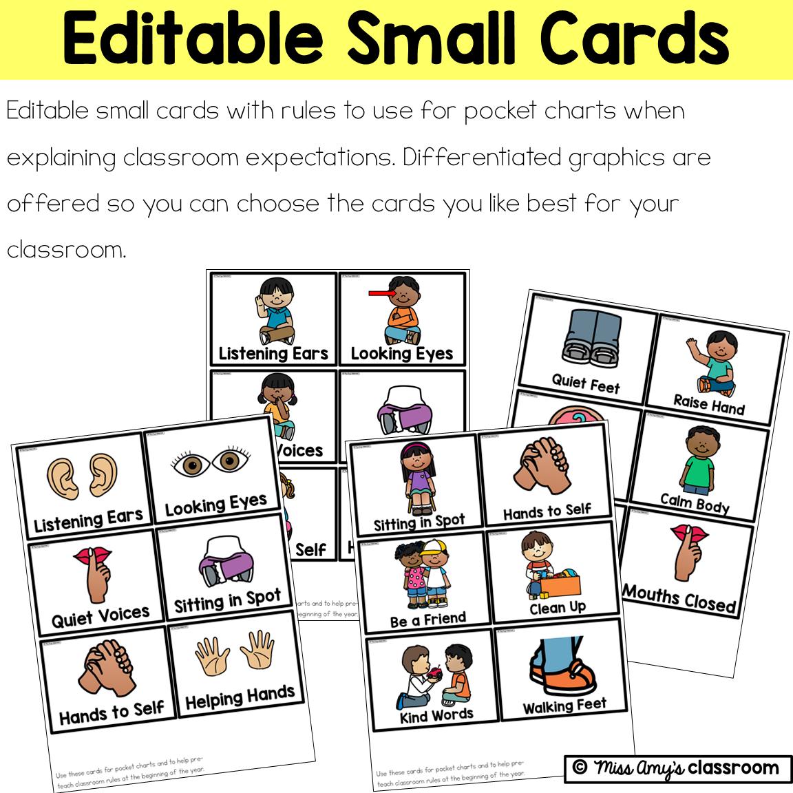 Editable Classroom Rules Posters: Preschool, Kindergarten Visuals (PDF ...