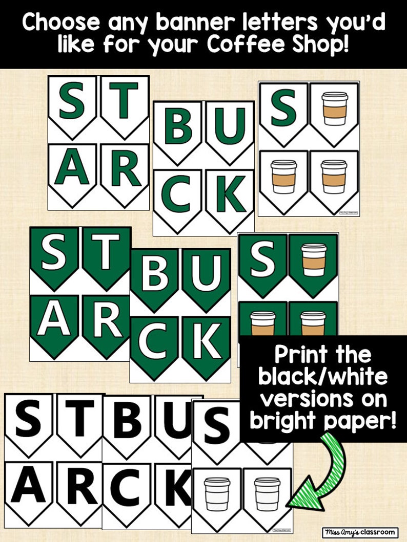 Starbucks Themed Dramatic Play Coffee Shop Printables Pretend Play for ...