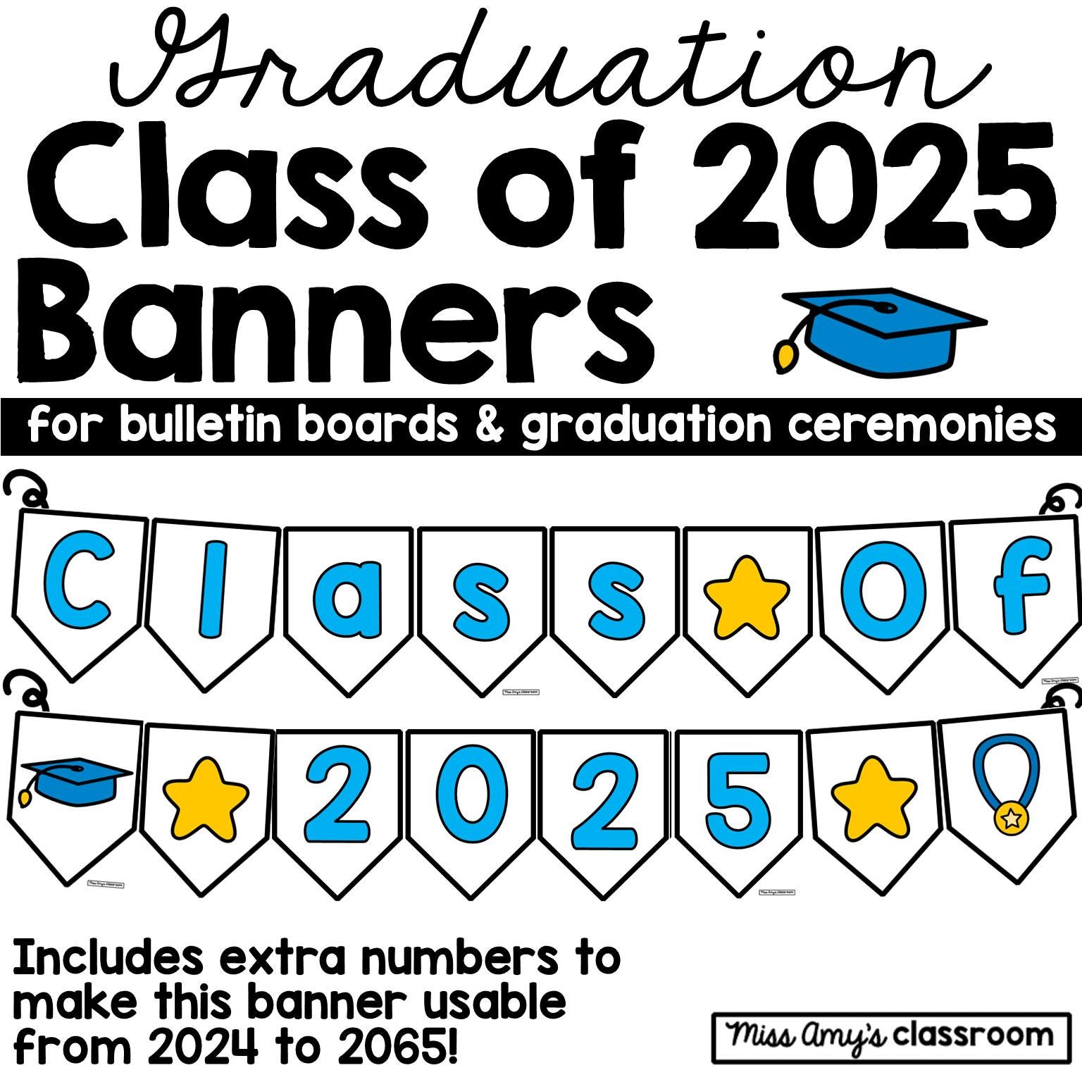 Class of 2025 Graduation Banner: Printable Bulletin Board Decor - Etsy