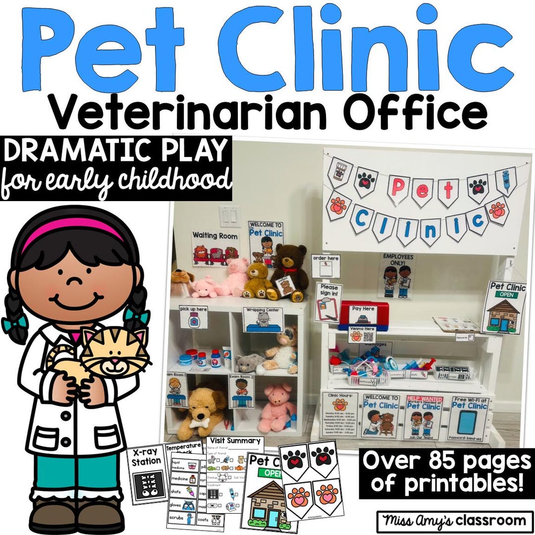Dramatic Play Vet Printables - Pretend Play Pet Clinic for Preschool ...
