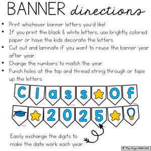 Class of 2025 Graduation Banner: Printable Bulletin Board Decor - Etsy