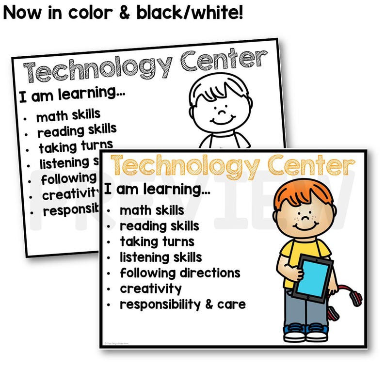 Editable Center Signs With Learning Objectives and Images | Preschool ...