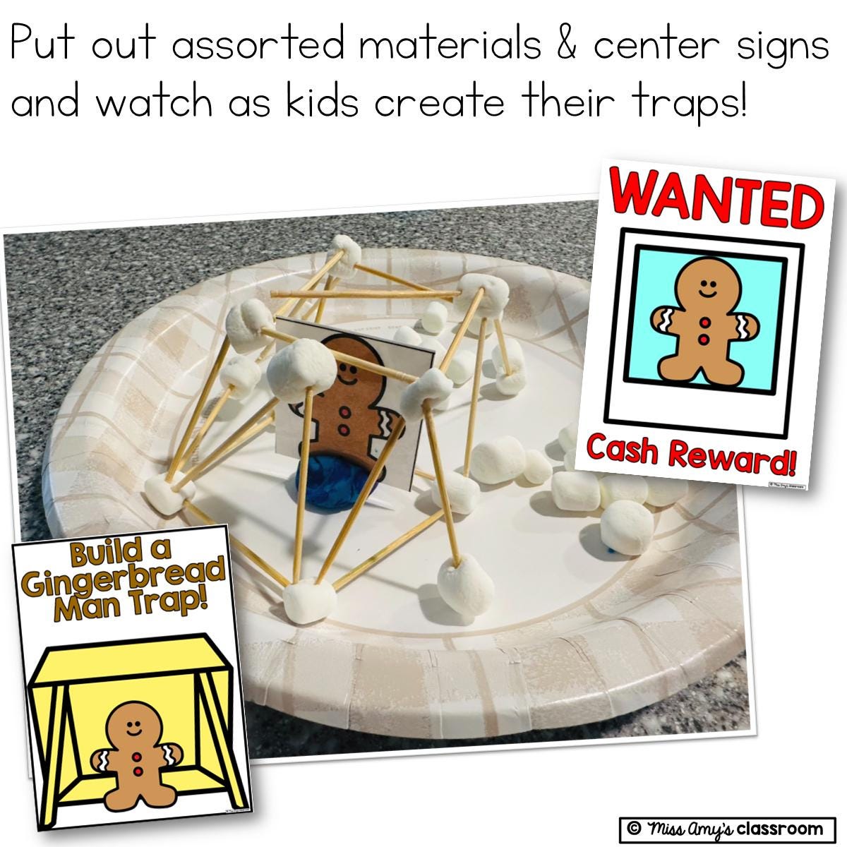 Gingerbread Man STEM Activity: Christmas Preschool & Kindergarten ...