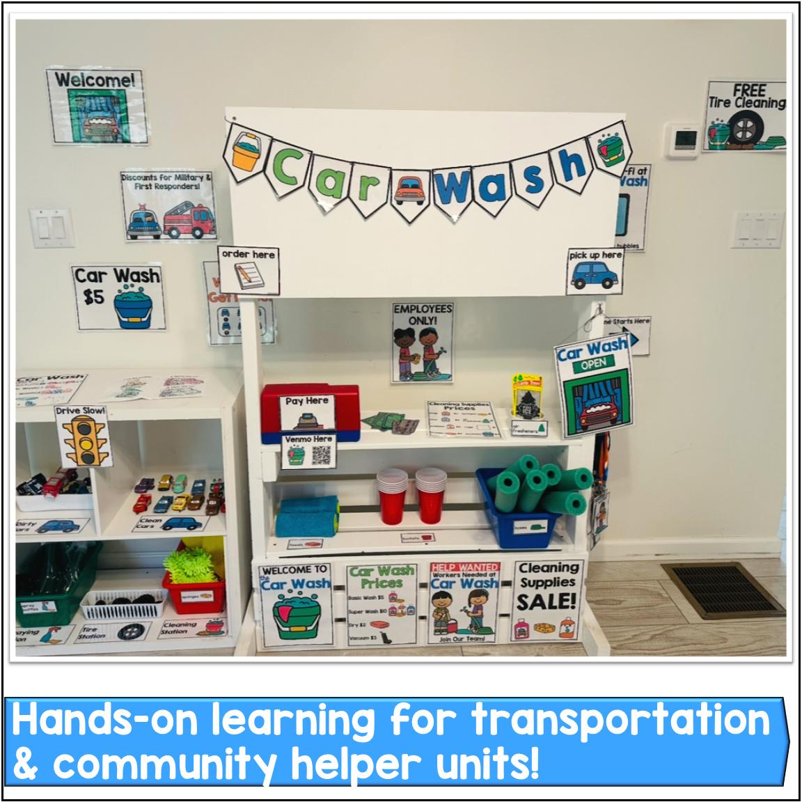 Car Wash Dramatic Play Printables – Preschool Learning Activity Pack ...