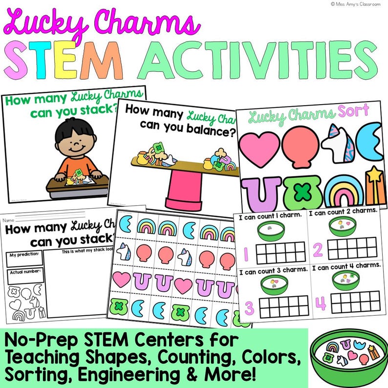 Lucky Charms STEM Activity Pack: St. Patrick's Day Printables (PDF) - Etsy