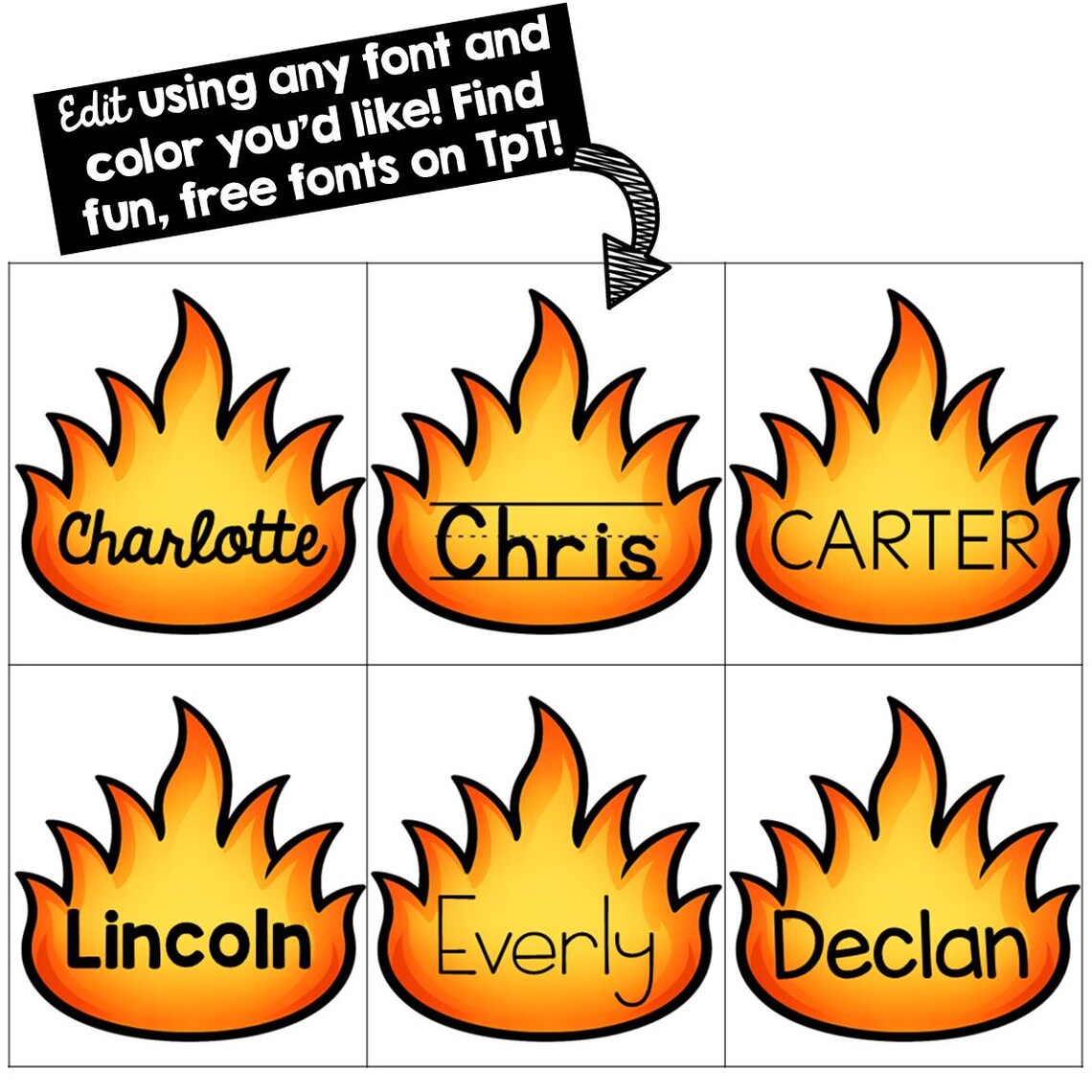 Editable Firefighter Name Tags - Fire Safety Week Printable Badges ...
