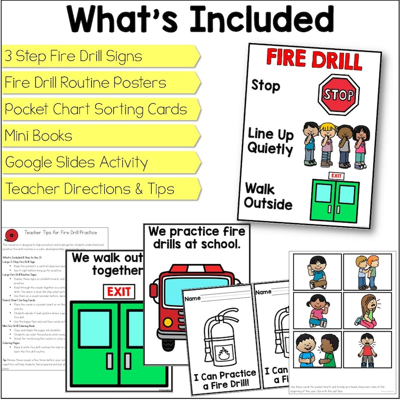 Fire Drill Visuals and Activities – Preschool and Kindergarten Social ...
