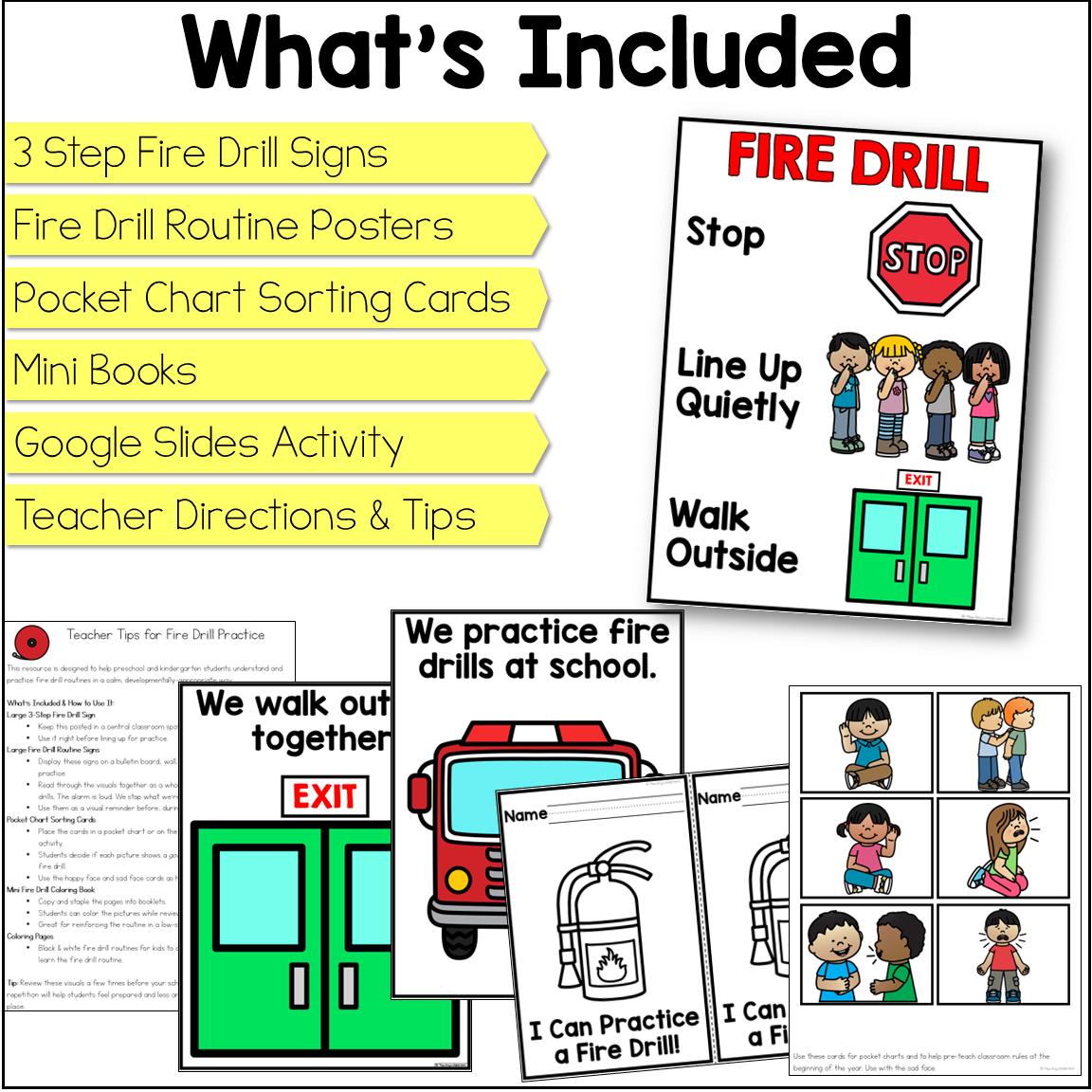 Fire Drill Visuals and Activities – Preschool and Kindergarten Social ...