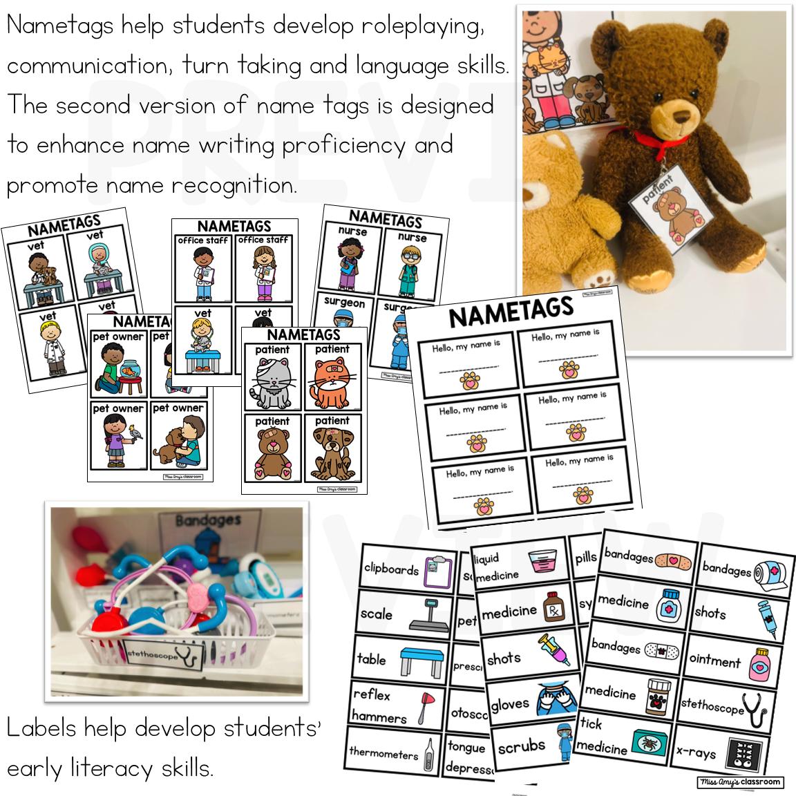 Dramatic Play Vet Printables - Pretend Play Pet Clinic for Preschool ...