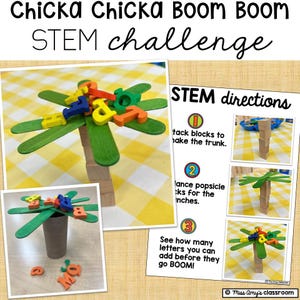Chicka Boom Craft | Alphabet STEM Activity Printables - Etsy