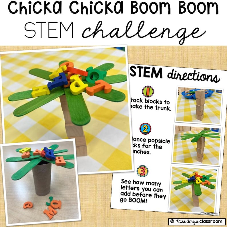 Chicka Chicka Boom Boom Craft | STEM & Alphabet Printables - Etsy